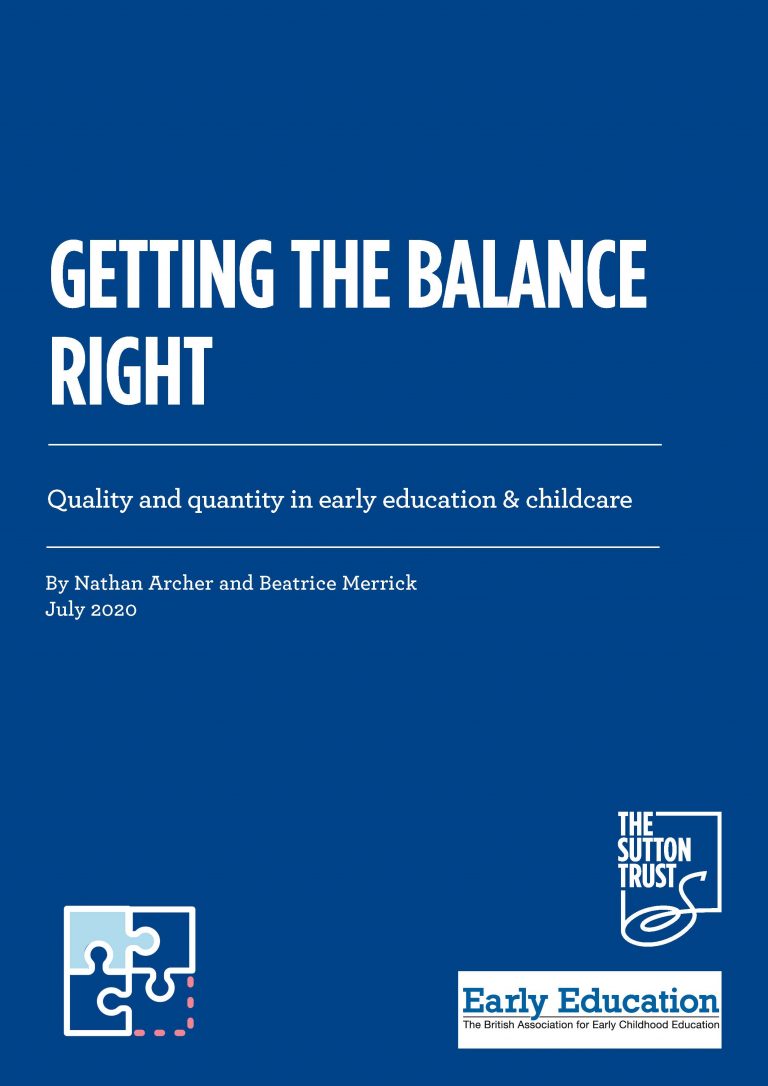 Getting the Balance Right - The Sutton Trust