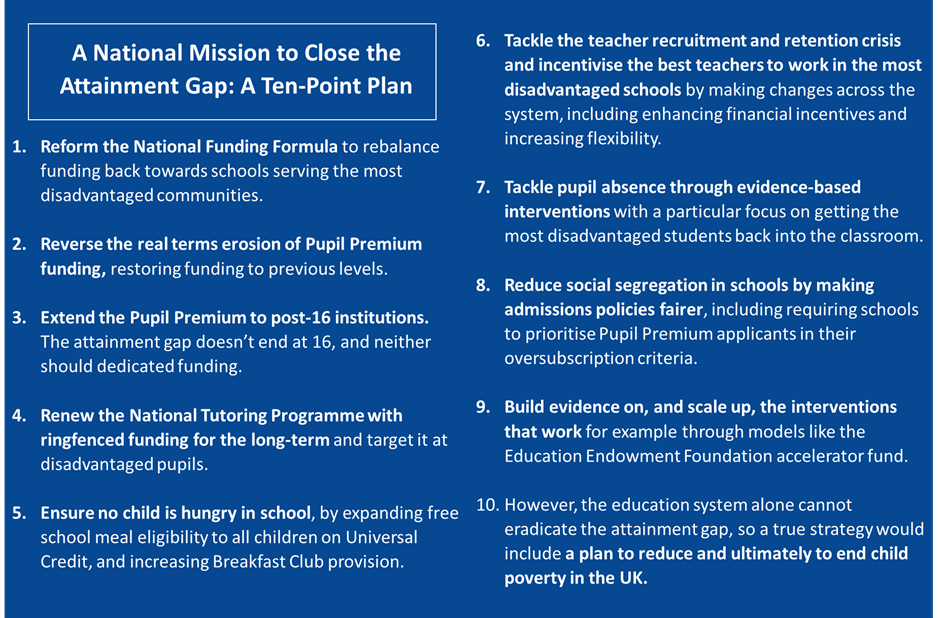 Closing the attainment gap should be a priority for the next government - The Sutton Trust